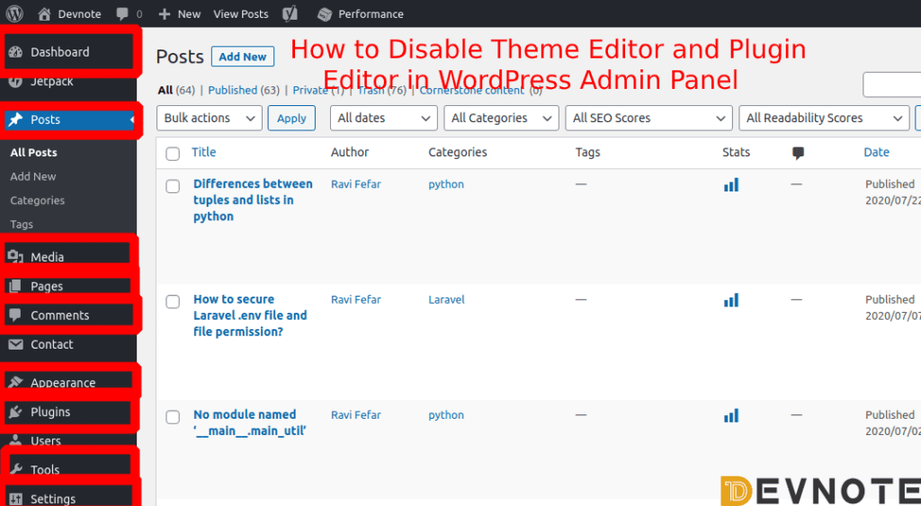 How To Disable Theme Editor And Plugin Editor In Wordpress Admin Panel